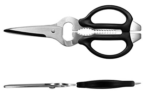 Seki Japan Multifunctional Kitchen Scissors, Stainless Steel Blade Soft Grip Shears for Left-handed