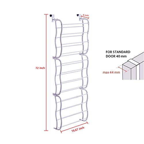 Fancy Buying Over The Door Shoe Rack Holder - 36 Pair Shoes Hanging Shelf Storage Shoe Organizer with Hooks