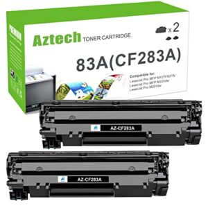 aztech compatible toner cartridge replacement for hp 83a cf283a 83x cf283x laserjet pro mfp m127fw m125nw m201dw m225dw m225dn m127fn m201n m125a printer ink (black, 2-pack)