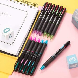 JOVITEC 24 Pack 4 in 1 Multicolor Retractable Pens 0.7 mm 4 Colors Gel Ink Ball Point Pens for Nurses Kids Supplies