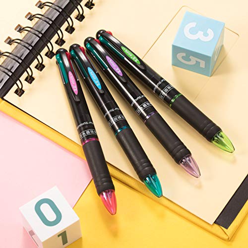 JOVITEC 24 Pack 4 in 1 Multicolor Retractable Pens 0.7 mm 4 Colors Gel Ink Ball Point Pens for Nurses Kids Supplies