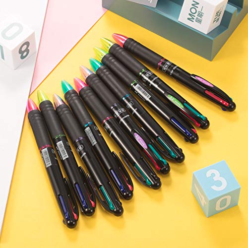 JOVITEC 24 Pack 4 in 1 Multicolor Retractable Pens 0.7 mm 4 Colors Gel Ink Ball Point Pens for Nurses Kids Supplies