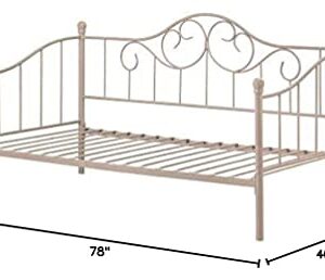 South Shore Savannah Twin Metal Daybed (39"), Pink Blush