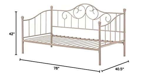 South Shore Savannah Twin Metal Daybed (39"), Pink Blush