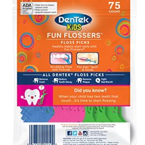 DenTek Kids Fun Flossers, Limited Edition Monster Flossers, 75 Count (Pack of 3)(Packaging May Vary)