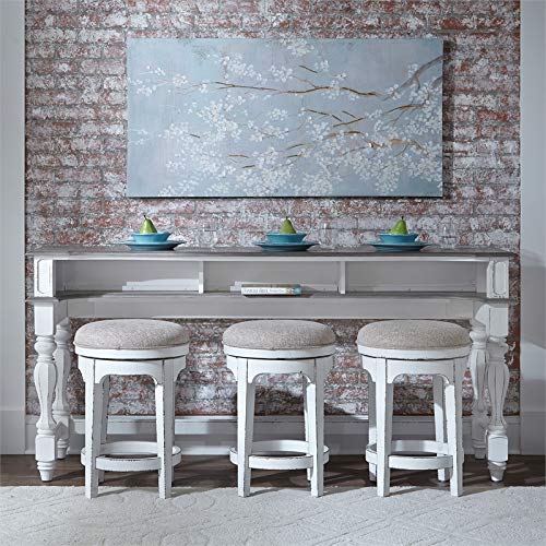 Liberty Furniture Magnolia Manor 4 Piece Set (1 Console 3 Stools), W76 x D22 x H36, Antique White