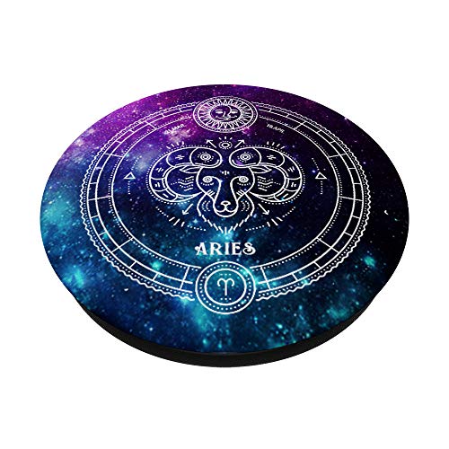 Aries Zodiac Sign Birthday Horoscope Space Star Galaxy Art PopSockets PopGrip: Swappable Grip for Phones & Tablets