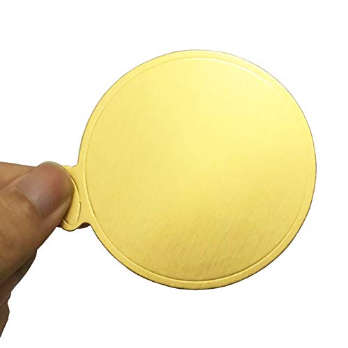 Poitemsic 3.15" Gold Disposable Mini Cake Boards Cardboard Cake Circles Base for Mousse Cupcake Dessert Displays Tray,100-Count