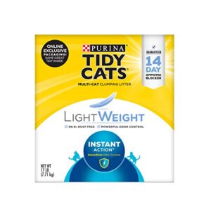 purina tidy cats light weight, low dust, clumping cat litter, lightweight instant action - 17 lb. box