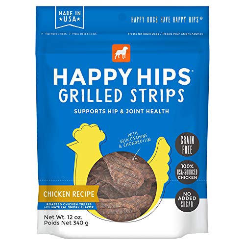 Happy Hips & Joint, Grilled Strips, Grain Free Dog Treats, Glucosamine & Chondroitin, Chicken 12Oz