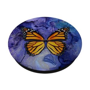 Monarch Butterfly Phone Button Holder Pop Out Back Knob Blue PopSockets PopGrip: Swappable Grip for Phones & Tablets