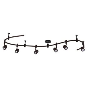 catalina lighting 96" transitional 6-light integrated led flex track ceiling light, oil rubbed bronze