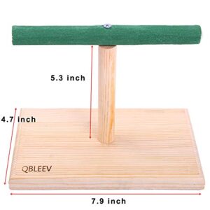 QBLEEV Small Bird Perch,Bird Play Stand,Portable Training Parrot Playstand, Bird Cage Toys for Cockatiels Conures Parakeet Finch Lovebirds