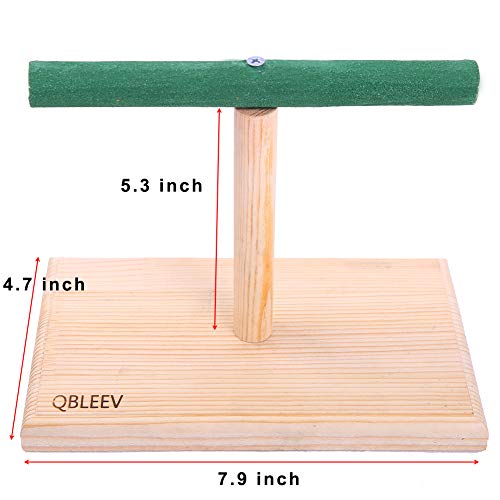 QBLEEV Small Bird Perch,Bird Play Stand,Portable Training Parrot Playstand, Bird Cage Toys for Cockatiels Conures Parakeet Finch Lovebirds