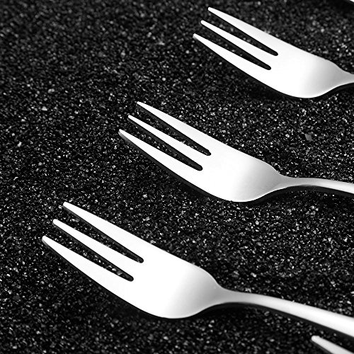 Snamonkia Small Appetizer Forks and Demitasse Spoons Stainless Steel Set of 12, 5.4 Inches, Salad Dessert Coffee Cocktail Espresso Flatware