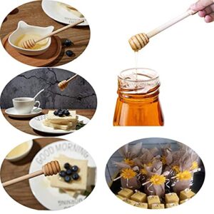 100-Pack 6 Inch Portable Wooden Jam Honey Dipper Honey Sticks for Honey Jar Dispense Drizzle Honey (6inch 100pcs)