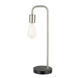 Catalina 21889-001 Modern Sleek Faux Marble Table Lamp, 19", Brushed Nickel