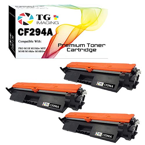 3-Pack TG Imaging (3xBlack) Compatible CF294A Toner Cartridge 294A Replacement for HP 94A Pro M118dw MFP M148dw M148fdw M149fdw Toner Printer