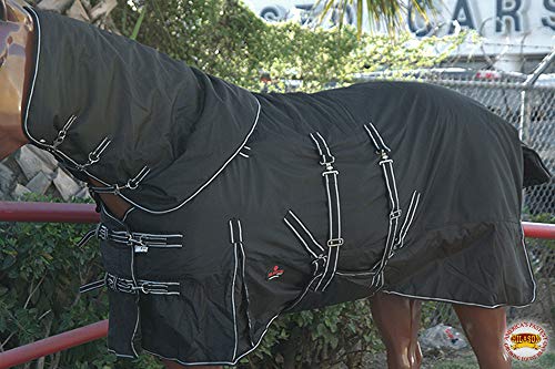 HILASON Medium 1200D Winter Waterproof Horse Neck and Body Blanket -72 Inches | Horse Blanket | Horse Blankets for Winter Waterproof | Horse Turnout Blanket | Horse Turnout