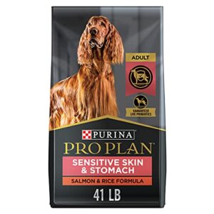 purina pro plan sensitive skin and stomach dog food with probiotics for dogs, salmon & rice formula - 41 lb. bag