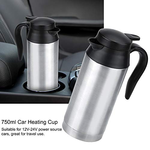 750ml Heated Travel Mug- Stainless Steel Car Water Heating Cup Car Cigarette Lighter DC12V Boiling Water Cup