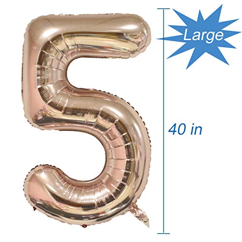 Tellpet Rose Gold Number 25 Balloon, 40 Inch