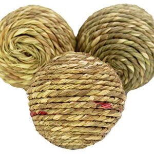 Bonka Bird Toys 1272 Seagrass Rope Ball 3 Pack Bird Toy Parrot Foraging Foot Craft Part Talon