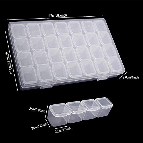 3 Pack 28 Slots Diamond Embroidery Boxs, 5D Diamond Painting Storage Case for for DIY Art Craft