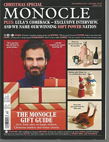 MONOCLE MAGAZINE, HOLIDAY/CHRISTMAS SPECIAL, DEC/JAN 2017/2018, ISSUE 109 ~