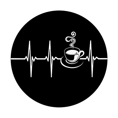 Coffee Lover Cup of Coffee Heartbeat EKG PopSockets PopGrip: Swappable Grip for Phones & Tablets