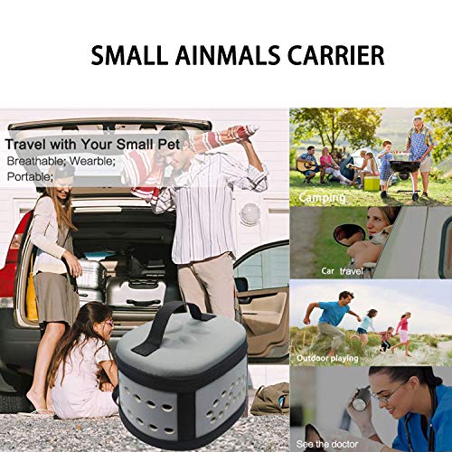 Portable Small Animal Guinea Pig Hedgehog Hamster Carrier Bag Box with Soft Mat Zipper Breathable Small Guinea Pig Chinchillas Hamster Hedgehog Car Carrier Case Handbag for Small Animals Carriers