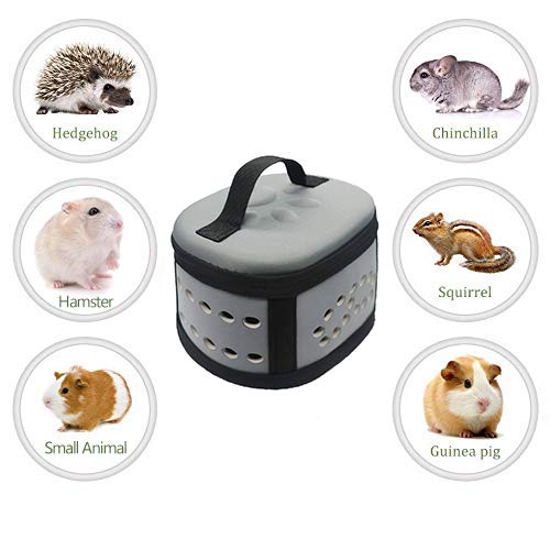 Portable Small Animal Guinea Pig Hedgehog Hamster Carrier Bag Box with Soft Mat Zipper Breathable Small Guinea Pig Chinchillas Hamster Hedgehog Car Carrier Case Handbag for Small Animals Carriers