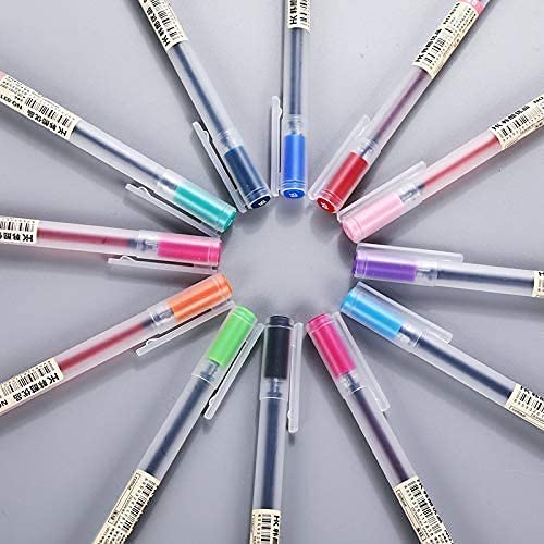 NYKKOLA Premium Gel Ink Pen 12 Packs Fine Point Pens Ballpoint Pen for Japanese Office School Stationery Supply 0.5mm Fine Tip