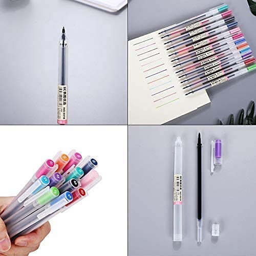 NYKKOLA Premium Gel Ink Pen 12 Packs Fine Point Pens Ballpoint Pen for Japanese Office School Stationery Supply 0.5mm Fine Tip