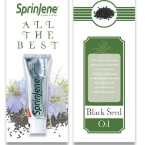 SprinJene Natural Teeth Whitening Toothpaste with Fluoride, SLS Free with Black Seed Oil & Zinc for Cavity Protection Dry Mouth, Fresh Breath Cruelty-Free, Gluten Free 2 Pack (White Boost)