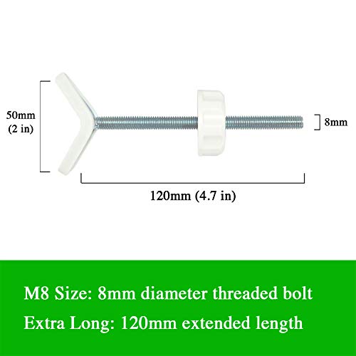 Baby Gate Guru Extra Long M8 (8mm) Stair Banister Adapter Y-Spindle Rods 2 Pack for Pressure Mounted Baby and Pet Safety Gates (8mm, White)