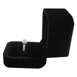 Black Fancy Ring Box Jewelry Box - Velvet