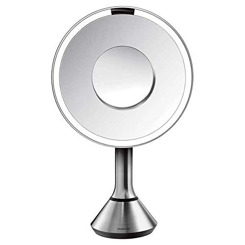 simplehuman Tabletop Mount ST3200 8” Round Sensor Mirror w/ 5x/10x Magnification