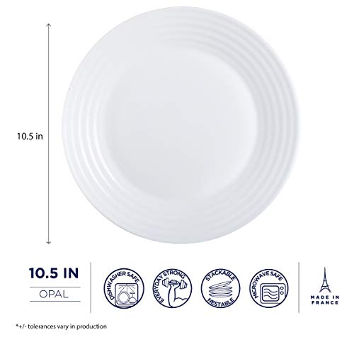 Luminarc Harena 10.5" Dinner Plate, Set of 6, Set, 1, White