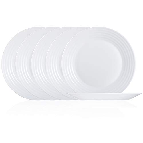 Luminarc Harena 10.5" Dinner Plate, Set of 6, Set, 1, White