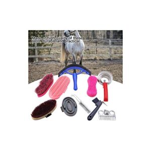 Equine Horse Grooming Kit, Horse Brush Set,10 Piece Equine Care Series Set Horse Cleaning Tool Brush Comb Grips Set questrain Brush Curry Comb Horse Cleaning Tool Set