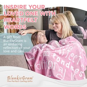 I Love You Throw Blanket, Blanket with Love for Best Friends, Couples, and Family, Perfect Heartfelt Gift for Loved Ones (Pink) - BlankieGram