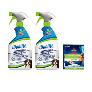 bissell advanced pet stain & odor remover + sanitize, 2618, 22oz, blue (pack of 2)