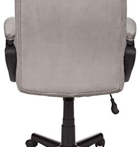 Amazon Basics Classic Office Desk Computer Chair - Adjustable, Swiveling, Ultra-Soft Microfiber, Lumbar Support, 28"D x 25"W x 43.5"H, Light Gray