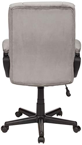 Amazon Basics Classic Office Desk Computer Chair - Adjustable, Swiveling, Ultra-Soft Microfiber, Lumbar Support, 28"D x 25"W x 43.5"H, Light Gray