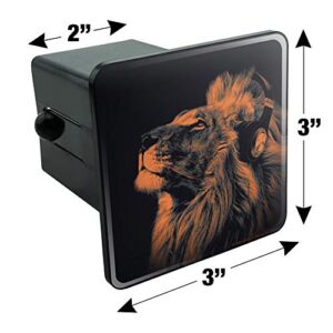 Lion Wearing Headphones Music Tow Trailer Hitch Cover Plug Insert