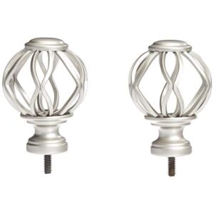 amazon basics lattice cage curtain rod finials, set of two, nickel