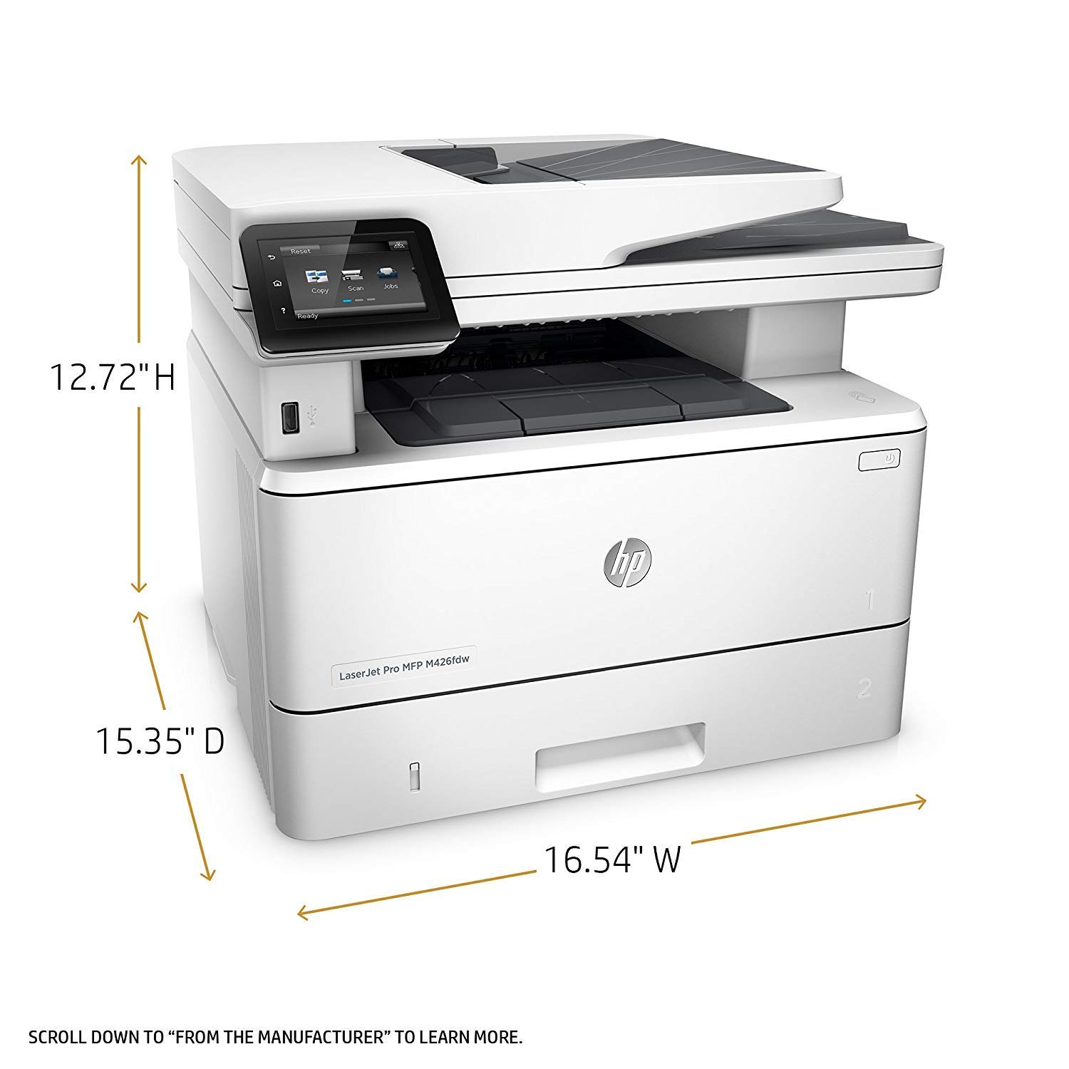 HP Laserjet Pro M426fdw Multifunction Wireless Laser Printer with Duplex Printing (F6W15A) (Renewed)