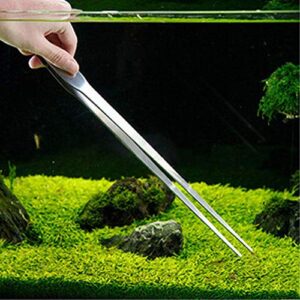 Faironly 27cm Stainless Steel Aquarium Tank Plant Pruning Long Straight Tweezer Clip Scissor