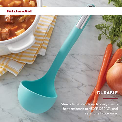 KitchenAid Silicone Ladle, 13 inches, Aqua Sky